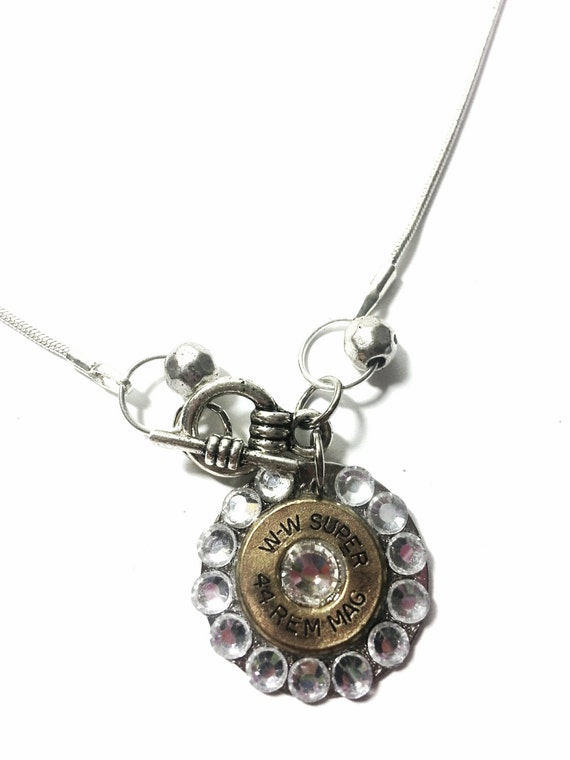 Items similar to 44 Rem Mag Shotgun Shell Casing Necklace with ...