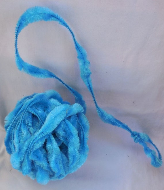 Vintage ELECTRIC BLUE Bump Fuzzy Wire Stems By The by Clutterina