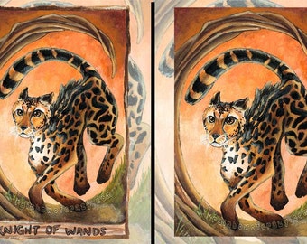 Ferret Art Print White Stoat Hierophant Tarot by rainbowofcrazy