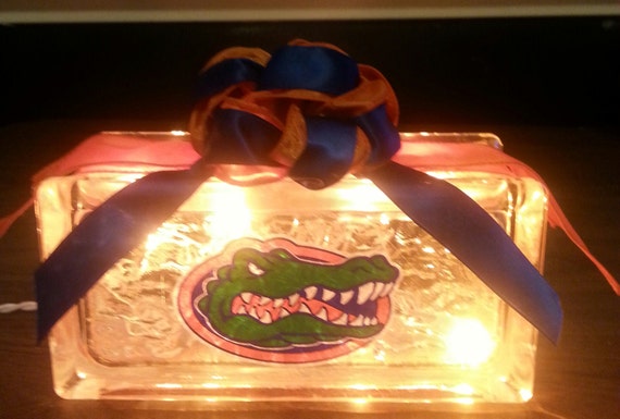 FLORIDA GATORS Lighted Glass Block by BlockDecor on Etsy