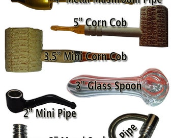 Collection sale! Glass Pipe-Mushroom Pipe-5 inch corn cob-Mini Corn Cob ...