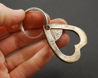 Men's Key Ring Fern Key Chain Brass Key Ring by tigerlillyshop