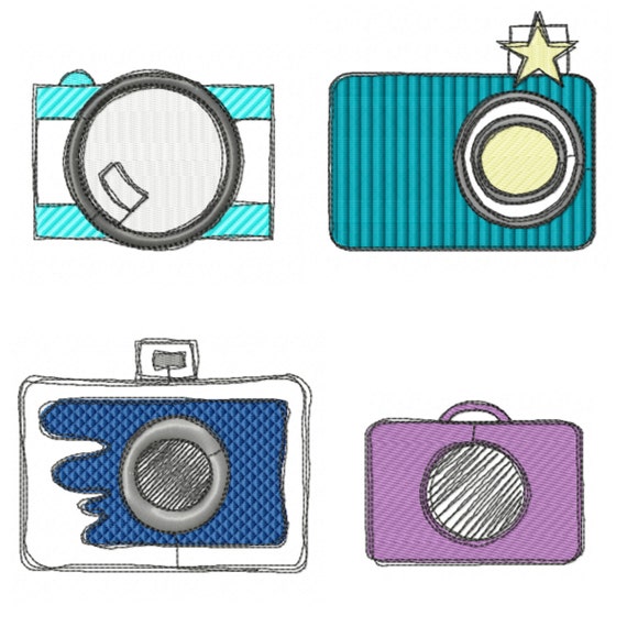 Camera Embroidery Design / Camera sketch embroidery / Machine
