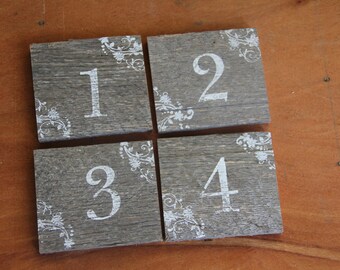 Rustic Table Numbers set of 6