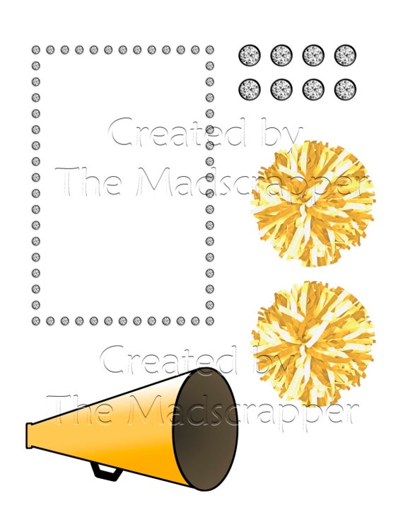 Digital Scrapbook Paper Cheerleading Black and Gold by madscrapper