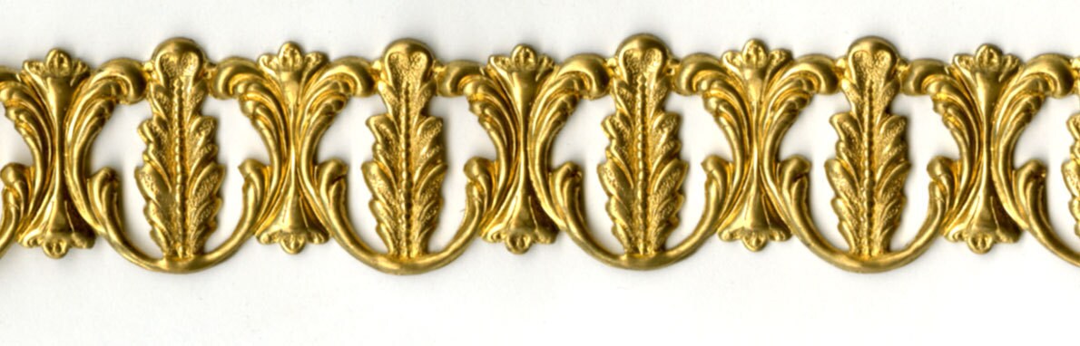 6 Brass Banding Fancy Acanthus Flourish Metal Strip