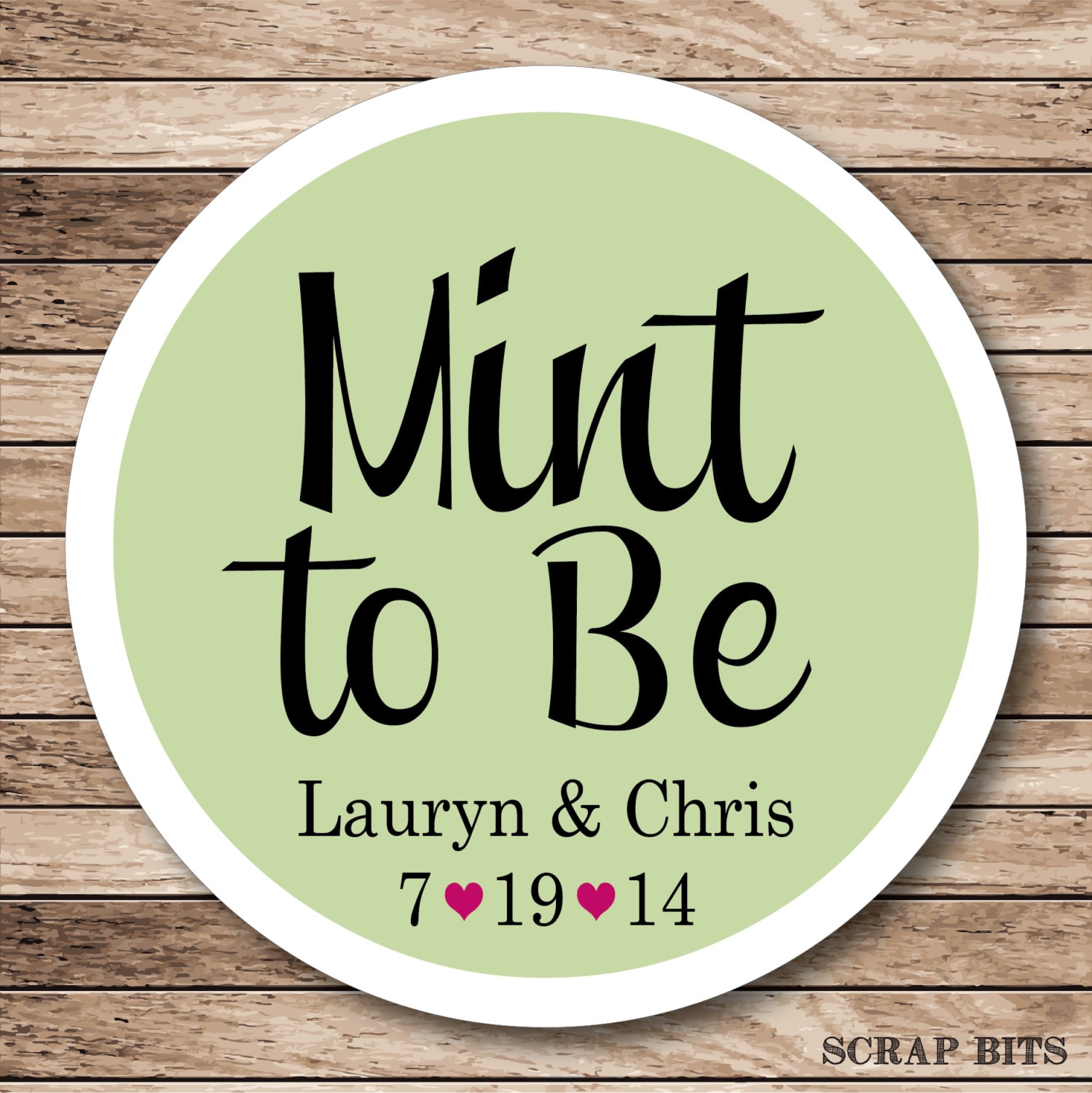 Mint To Be Personalized Wedding Stickers or Tags