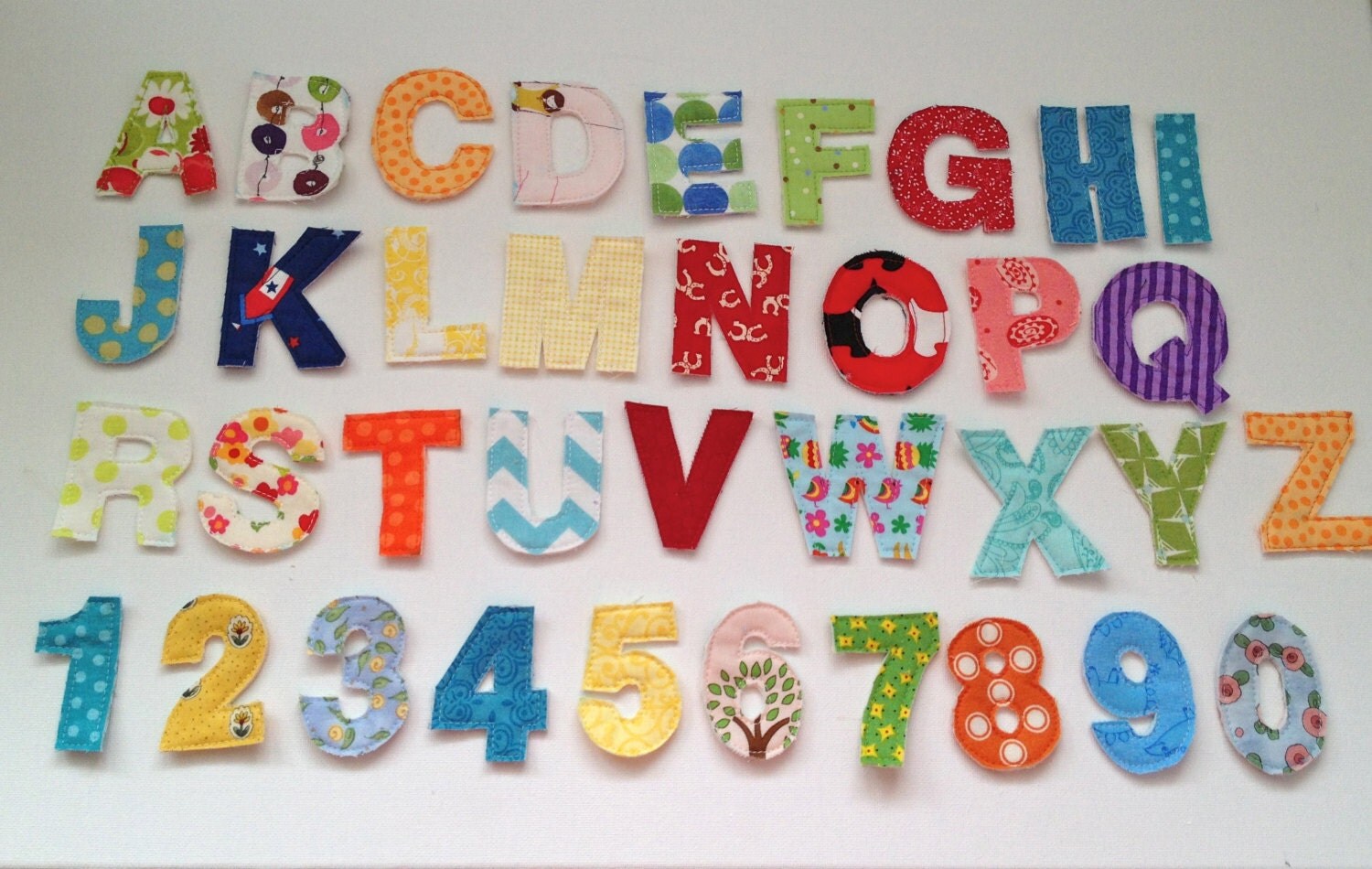 Fabric Alphabet Letters And Numbers Quilted by primsandproper