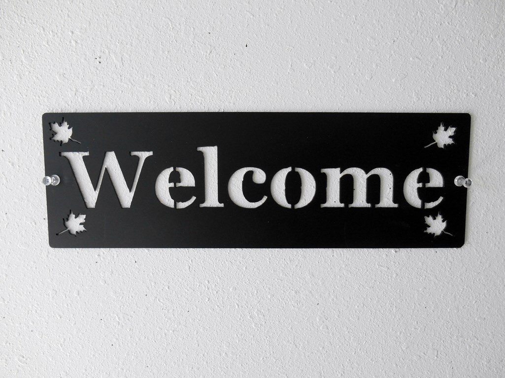 Welcome Sign Metal Art Wall Decor