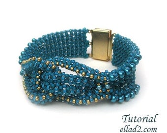 Tutorial Capri Blue Bracelet Beading pattern PDF by Ellad2