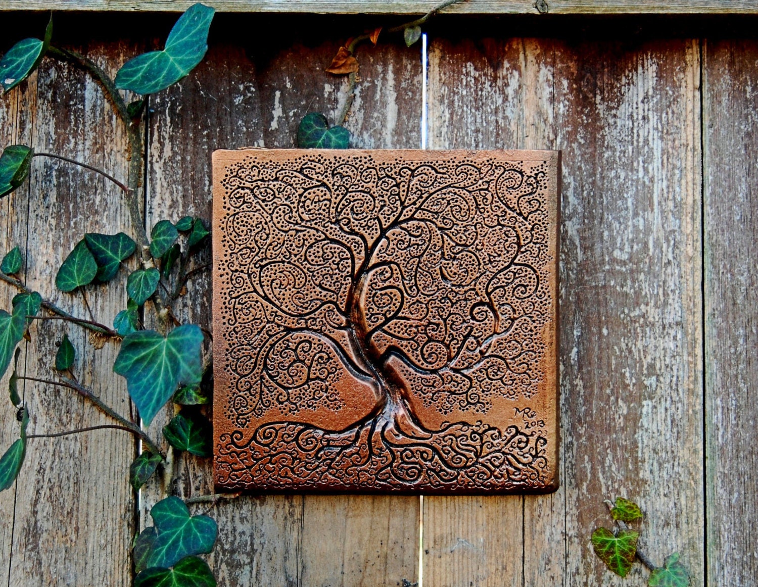 Tree of Life Bronze Stone Sculpture Garden Decor Tree Garden