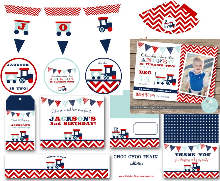 TRAIN INVITATION Train party printables by littlebirdieprints