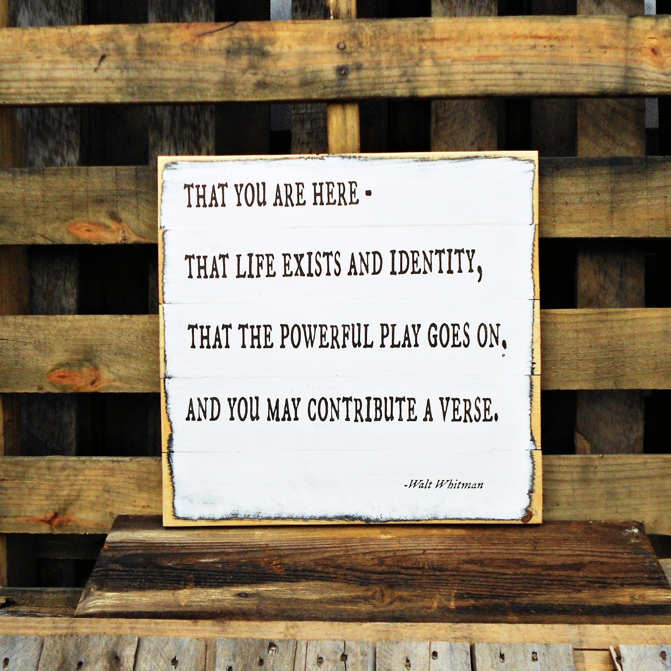 Walt Whitman Oh Me Oh Life Wood Art No.17WW by 904HENRY on Etsy