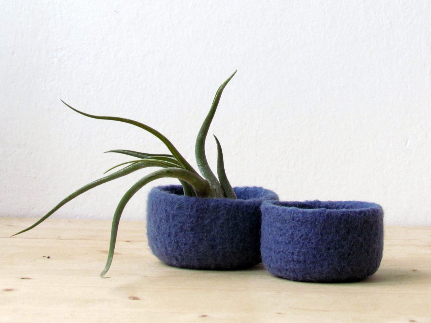 Blue denim felted bowl / Two nesting bowls in Denim blue / Cozy Air ...
