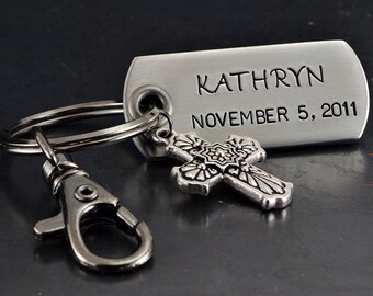 Personalized Key Chain - Personalized Hand Stamped Key Chain ...