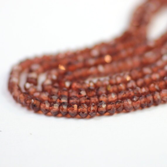 Garnet Micro Faceted Rondelles 20 Brick by SerendipityGemstones