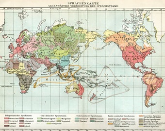 Popular items for world map vintage on Etsy