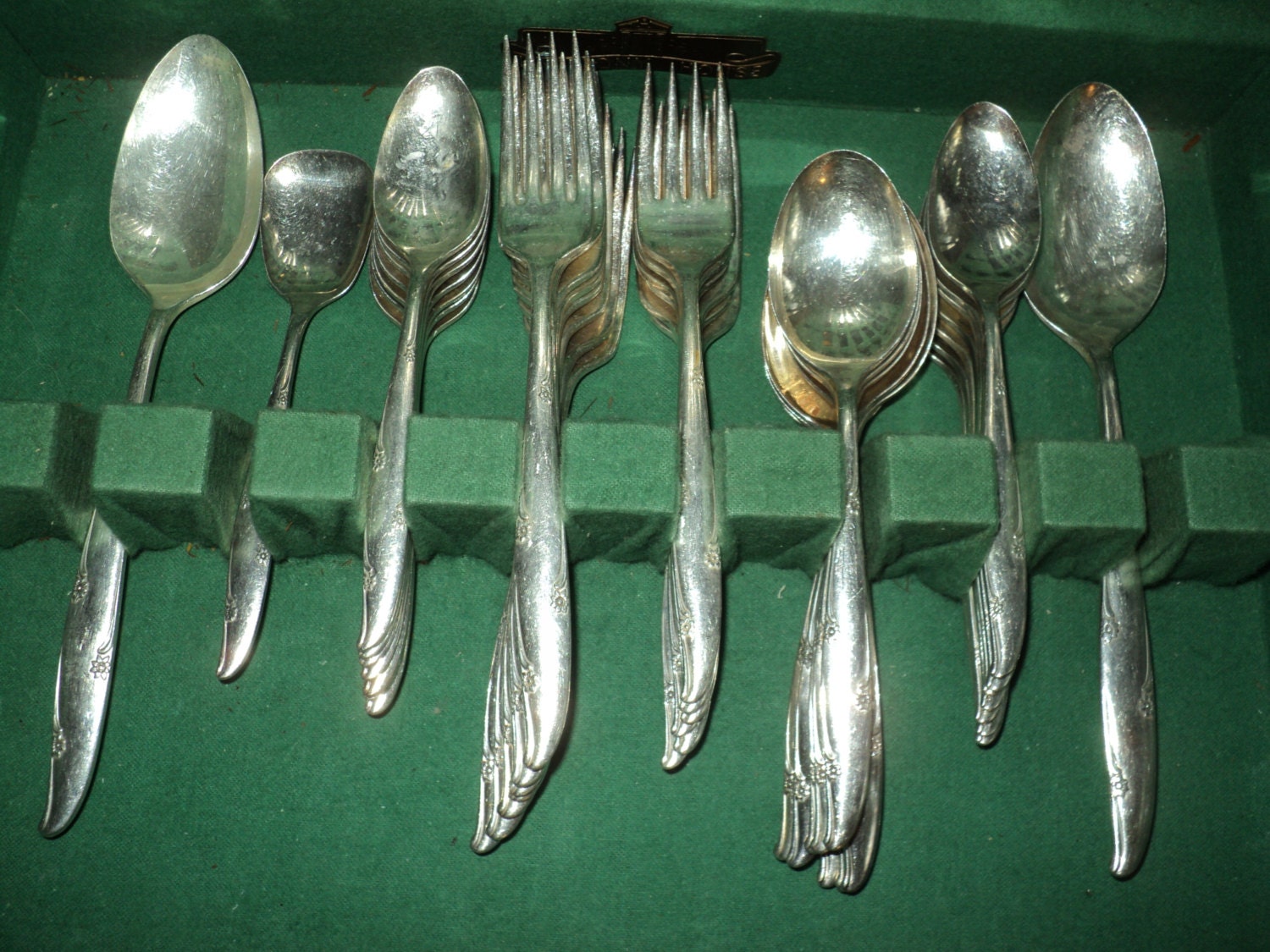 Vintage 46 Piece Set Community Silver Plated Flower Dinnerware pattern ...