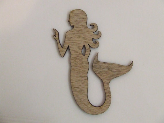 Mermaid Large Wood Cut Out Laser Cut