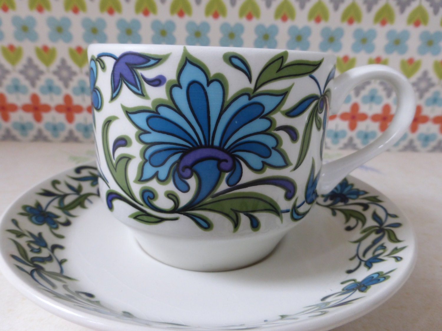 Midwinter Spanish Garden tea cup and saucer – Jessie Tait design ...