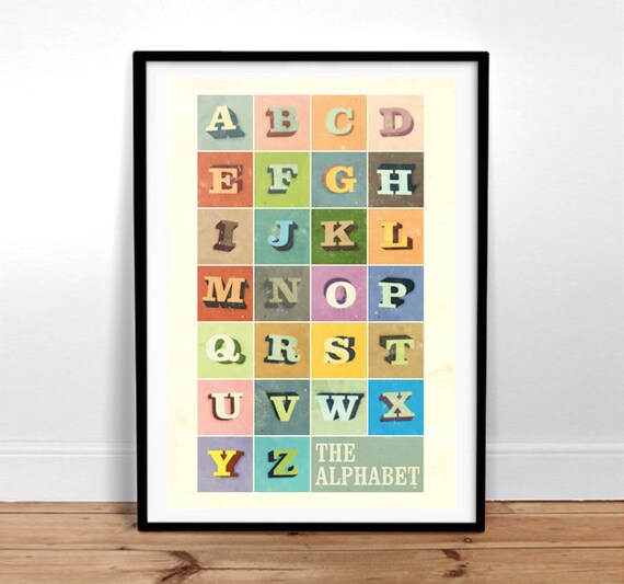 The Alphabet Vintage Poster Retro Art Print