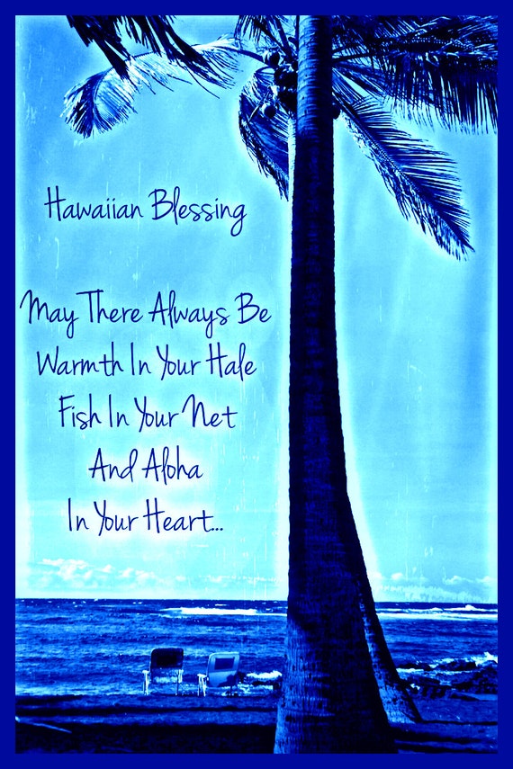 Hawaiian Blessing Distressed All Weather 8x12 Metal Sign Made