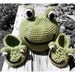 Froggy Crochet Hat and Shoe Set Handmade Frog by YarnitCindy