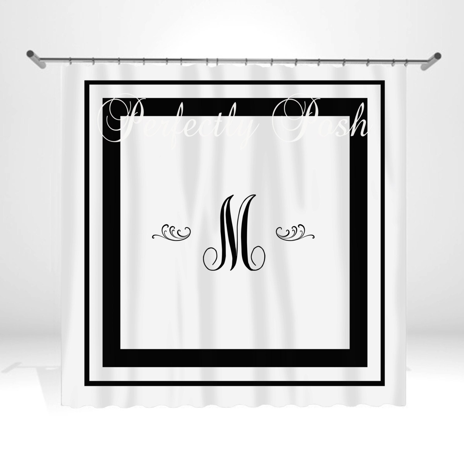 Personalized Initial Shower Curtain