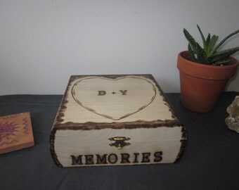 Personalized Memory box. heart. Full Names. by ItsAllGoodWood