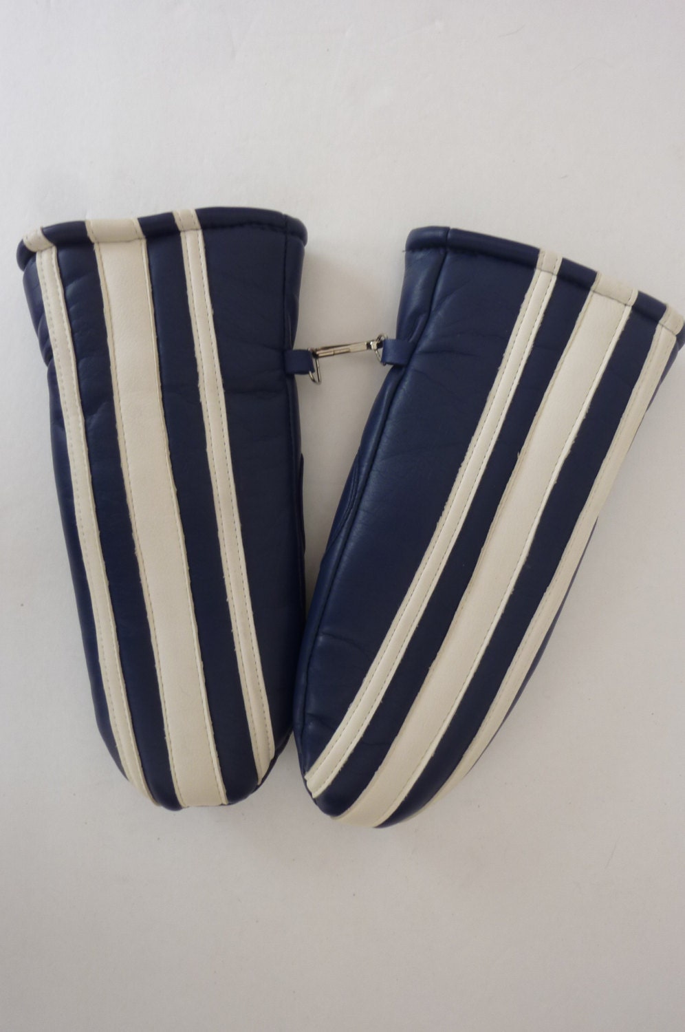 Mittens Vintage Vinyl Ski Gloves Plush Fleece Lining Made in Taiwan 1970s