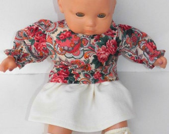 American Girl Bitty Baby Clothes 15 inch Doll Clothes Pink Rose Print ...