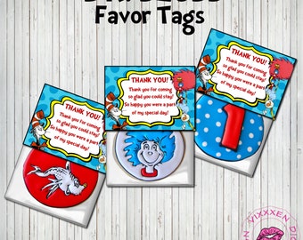 Popular items for dr seuss favor tags on Etsy