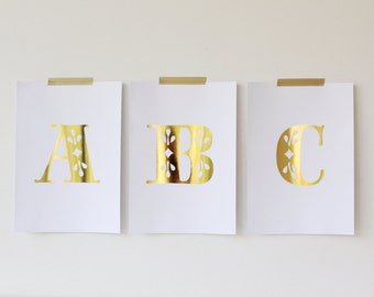 Popular items for foil alphabet on Etsy