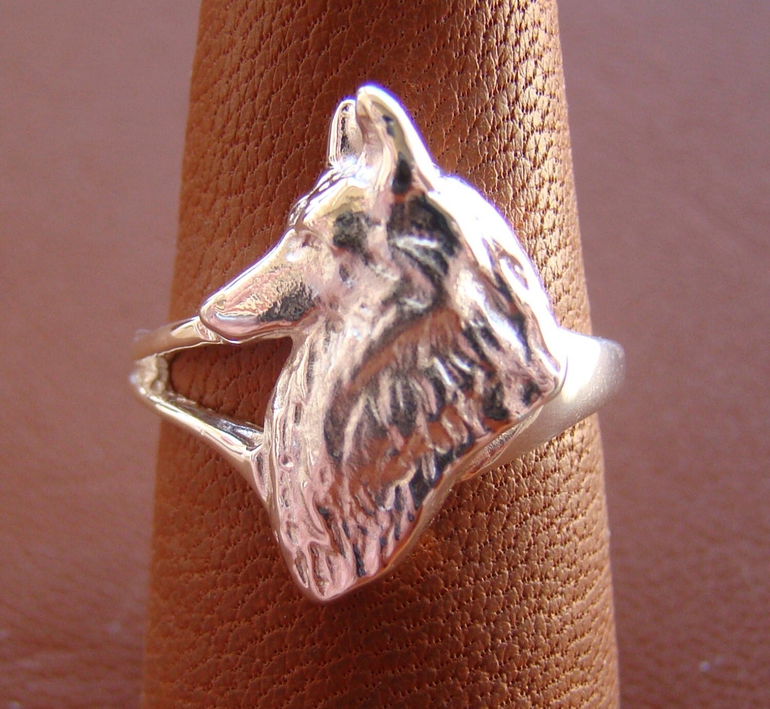 Sterling Silver Belgian Tervuren / Belgian Sheepdog Head Study