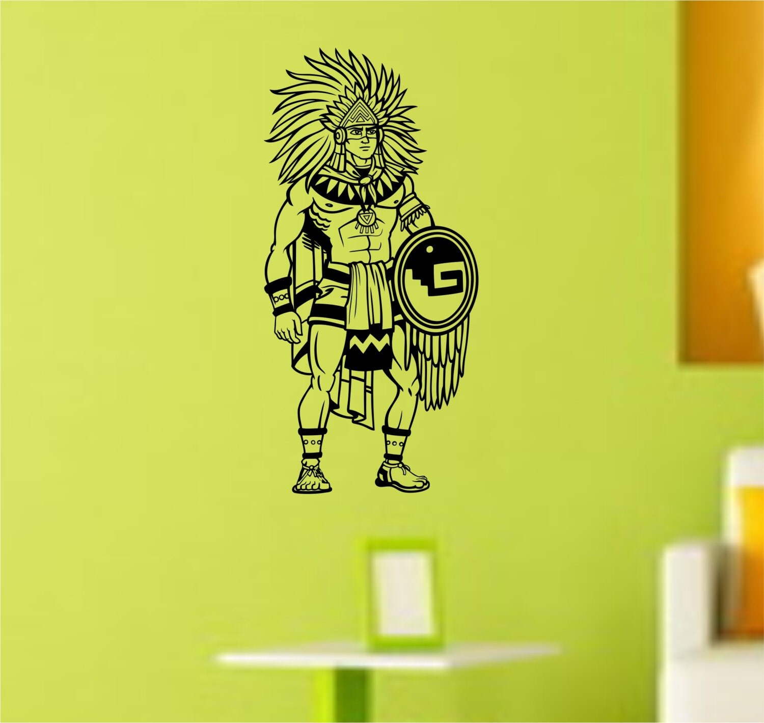 Aztec Warrior Decal Sticker Wall Decals Stickers Art Graphic | Etsy
