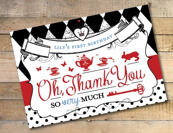 Alice in Wonderland Thank You Card