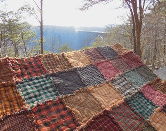 Popular items for reversible rag quilt on Etsy