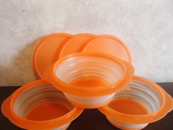 Collapsible Tupperware Bowls Set of 3 with Lids Flat Out