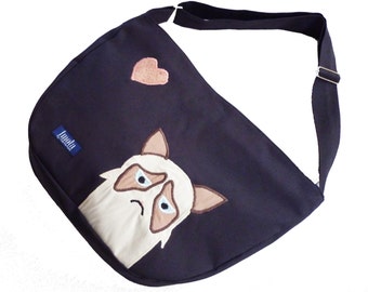 Bike crossbody bag messenger bag with applicated Grumpy cat cycling bag ...