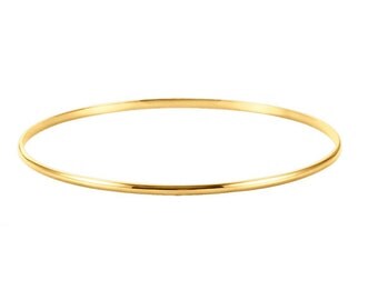 18k 2mm Solid Gold Bangle. Half Round 18k Solid Gold. 8 grams. Gold ...