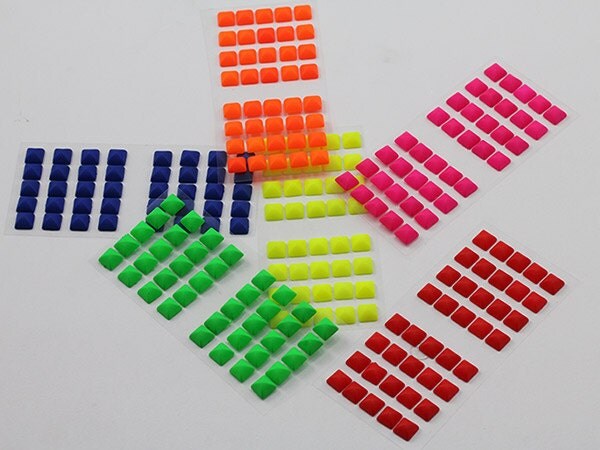 8mm Stick on Assorted Neon Colors Self Adhesive High by Allstarco