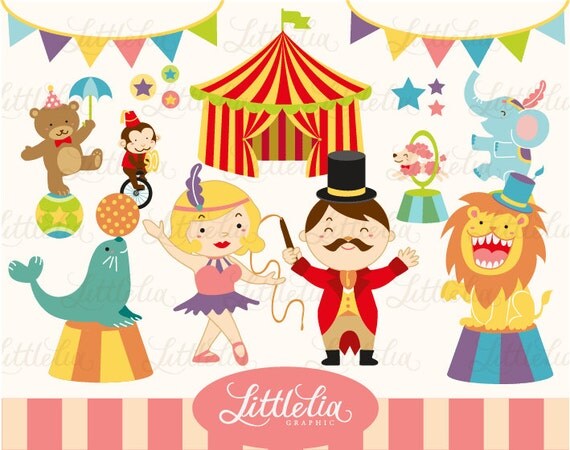Circus Digital Clipart Set / instant download 13002