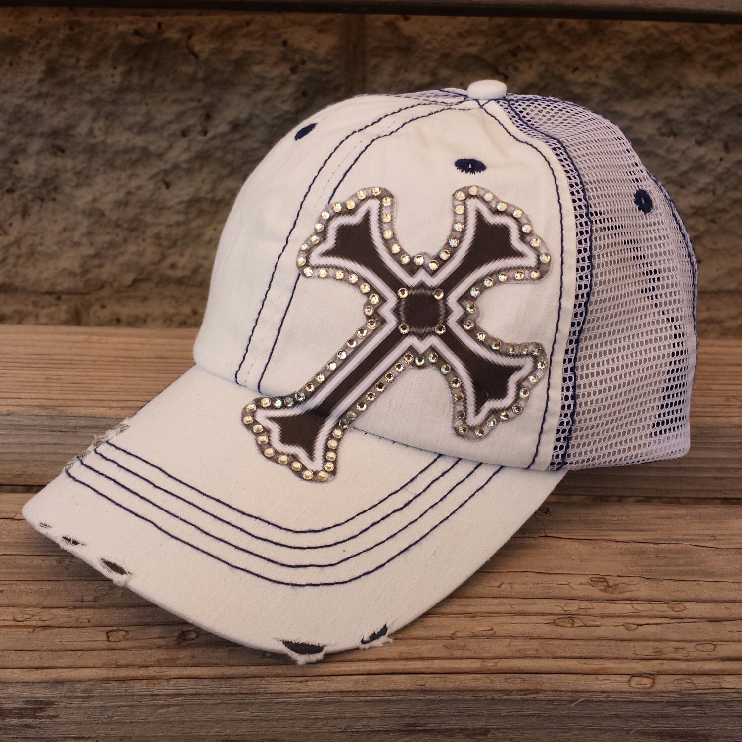 Cross hats rhinestone cross mesh trucker caps Many colors