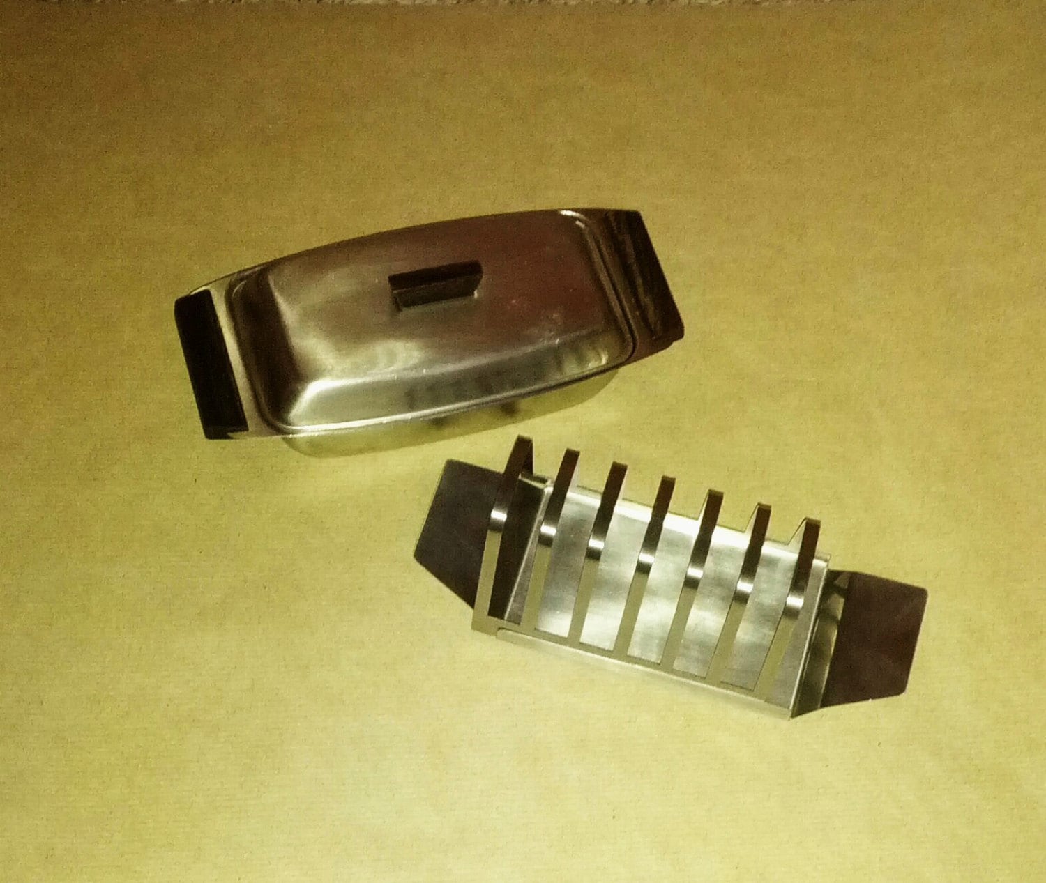 Vintage 1950s Stainless Steel Toast Rack & Covered Butter Dish – Haute ...