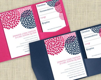 Pocket Wedding Invitation Template Set Instant by KarmaKWeddings