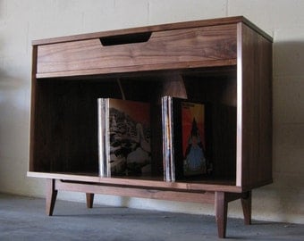 Items similar to Custom Wooden Record Storage Shelving / Entertainment ...