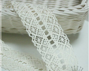 3Yds Crochet ribbon Vintage Style wedding Cotton lace