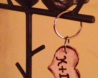 Wood burned keychain | Etsy