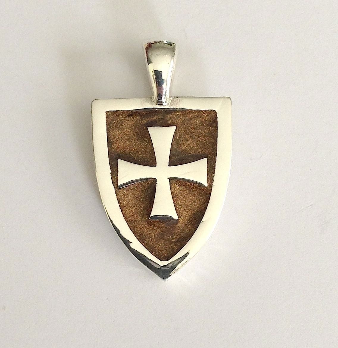 Templar Knights Cross Shield Pendant