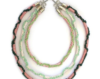 SALE Red Green Nautical Rope Necklace, Chunky Rope Necklace, Color ...